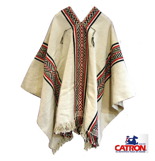 Poncho Mapuche Blanco Diseño Antiguo | CATRON El auténtico traje de ...